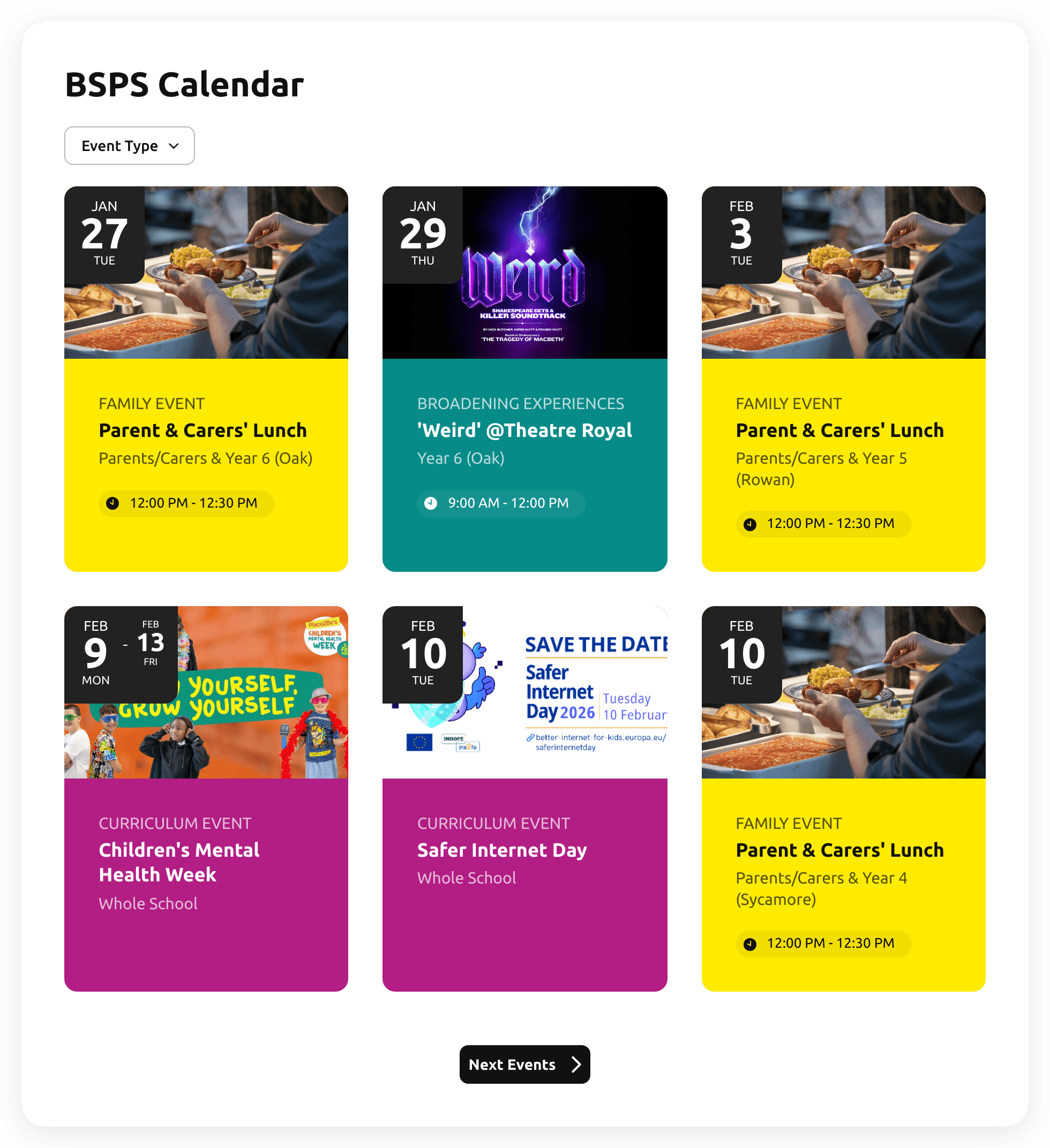 BSPS Calendar