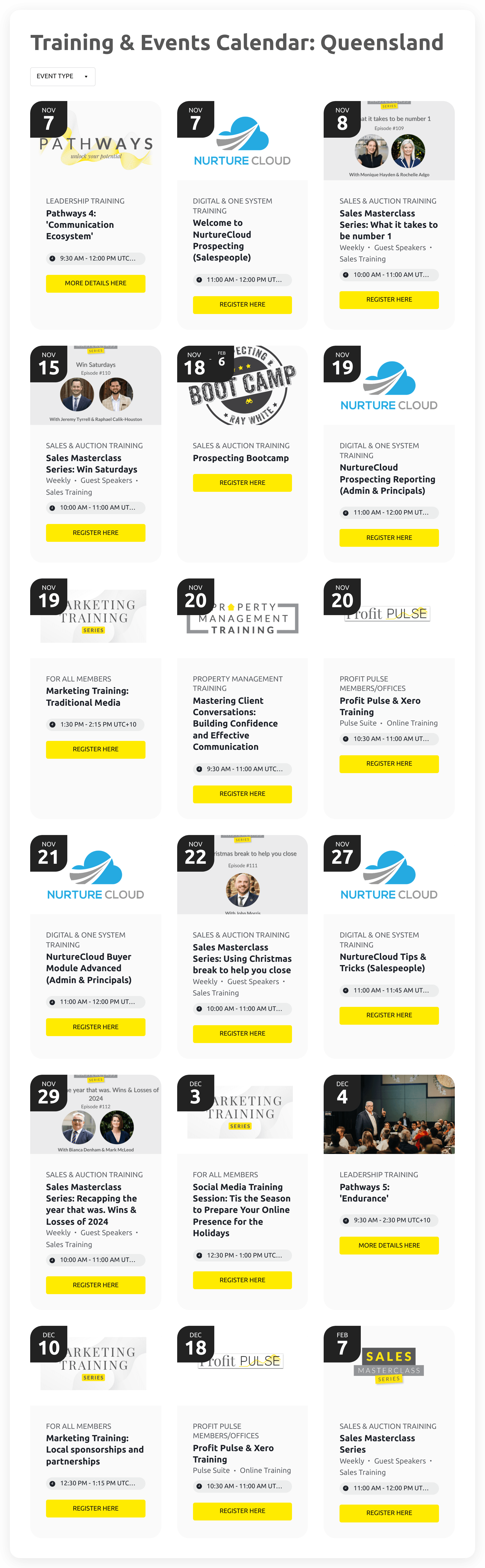 Training & Events Calendar: QLD