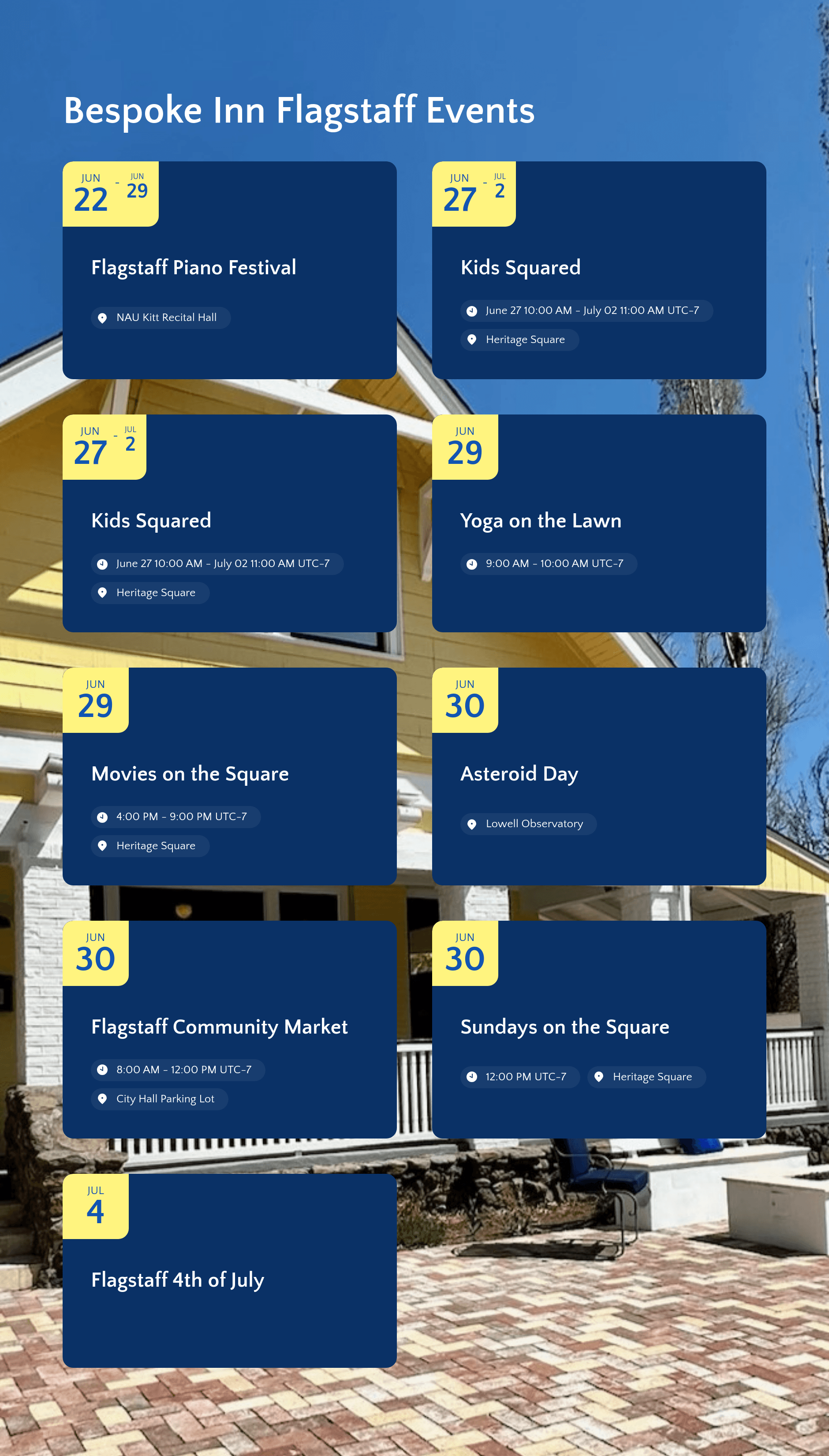 Bespoke Inn Flagstaff Events