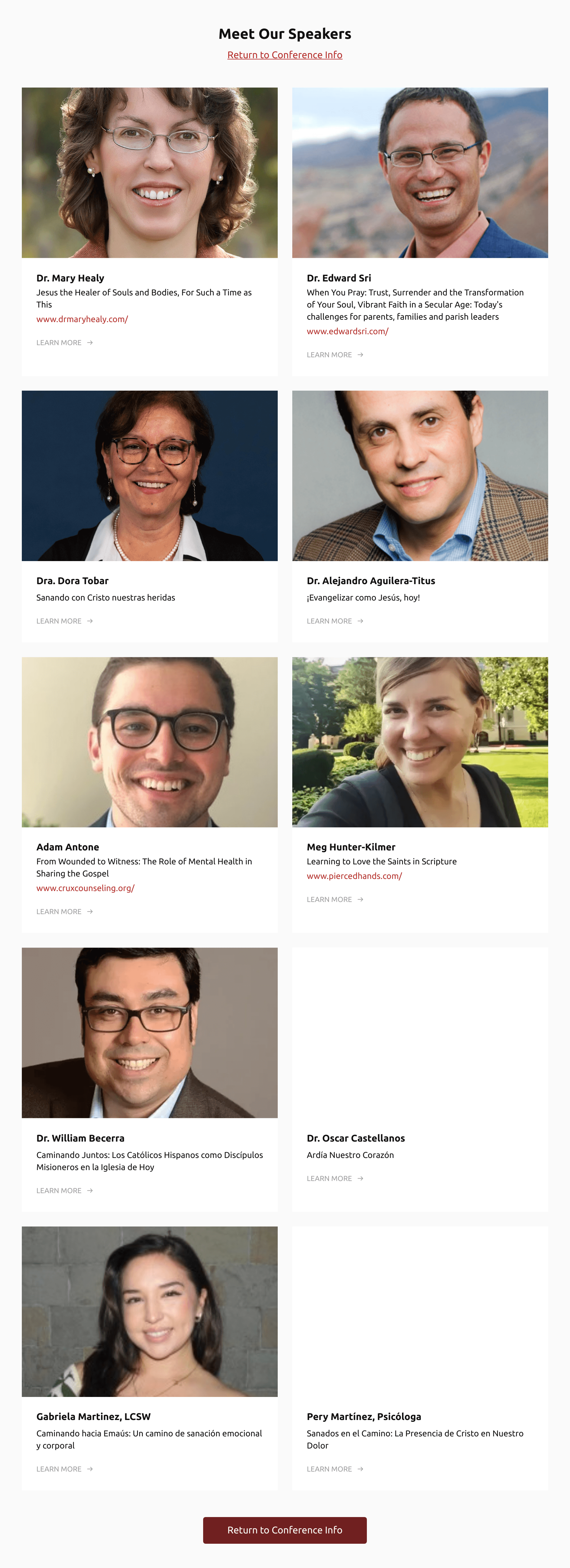 2025 Emmaus Conference English Speakers